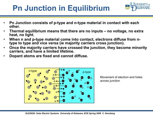 Pn Junction in Equilibrium - ECE/CIS - University of Delaware