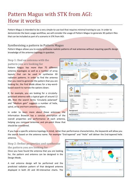 Pattern Magus with STK from AGI: How it works