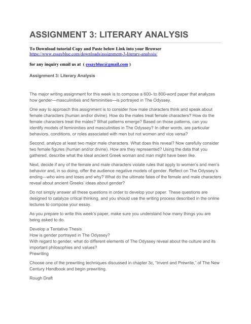 ASSIGNMENT 3 LITERARY ANALYSIS