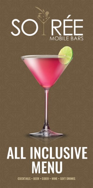 Bronze All Inclusive Package Menu