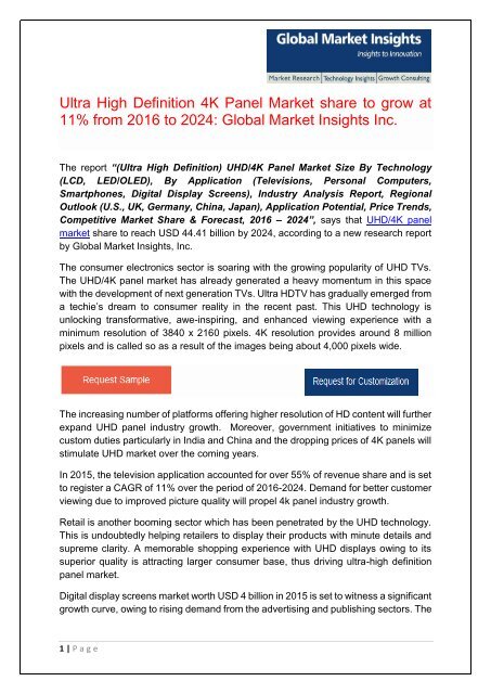PDF-UHD 4K Panel Market PDF-UHD 4K Panel Market