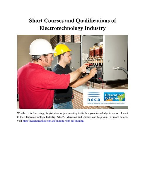 Short Courses and Qualifications of Electrotechnology Industry