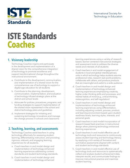 Tech Coach Standards