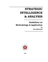 Strategic Intelligence and Analysis - The Intelligence Study Centre