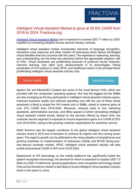 Intelligent Virtual Assistant (IVA) Market Fractovia