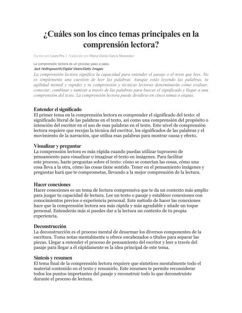CINCO TEMAS DE LA COMPRENSIÓN LECTORA (1)