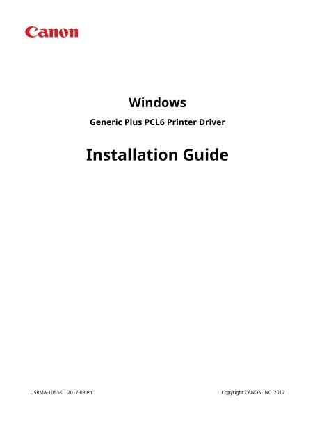 Canon imageCLASS MF247dw - [Windows] Generic Plus PCL6 Printer Driver ...