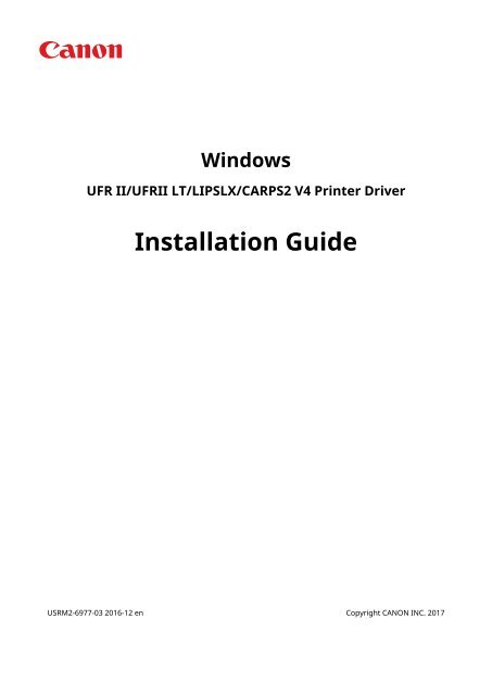 Canon imageCLASS D1550 - [Windows] UFR II/UFRII LT V4 Printer Driver ...