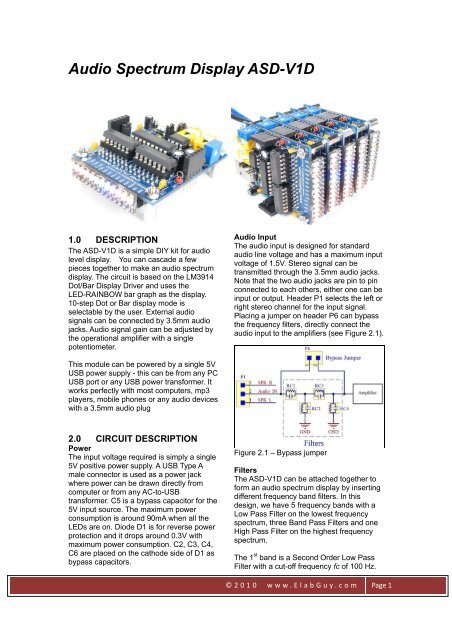 Audio Spectrum Display ASD-V1D - eLabGuy