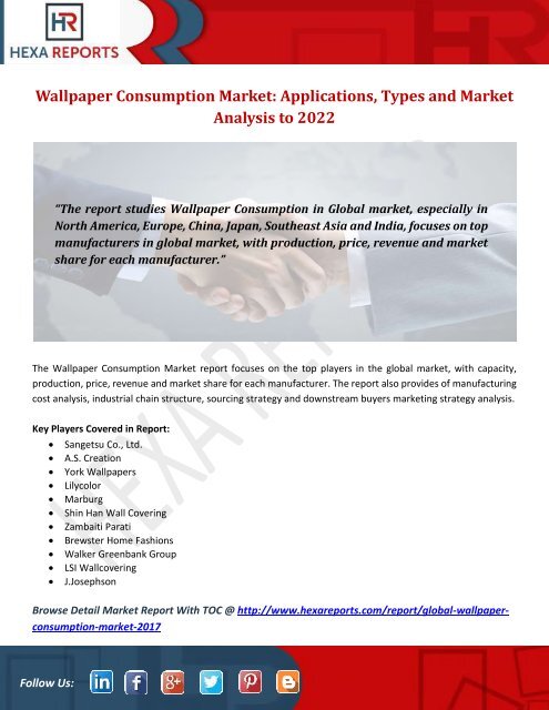 Wallpaper Consumption Market Applications, Types and Market Analysis to ...