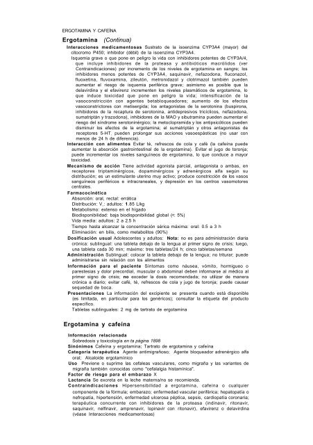 ERGOTAMINA Y CAFEÍNA Erg