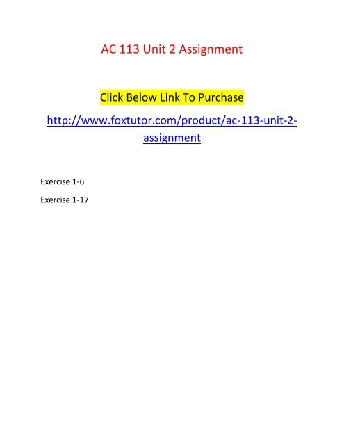 AC 113 Unit 2 Assignment