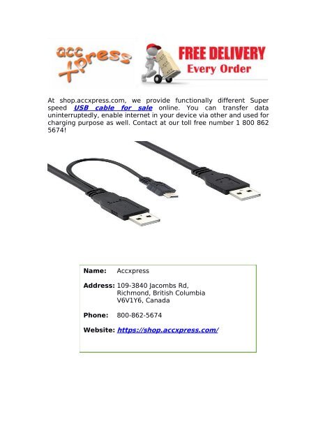 Usb Cable For Sale