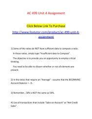 AC 499 Unit 5 Management Tools Assignment