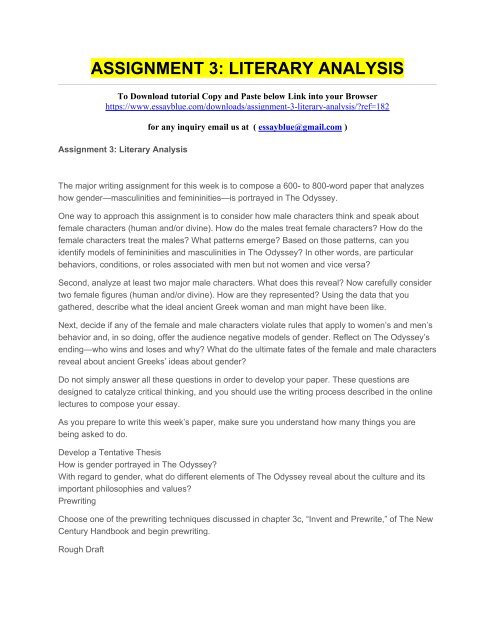 ASSIGNMENT 3 LITERARY ANALYSIS