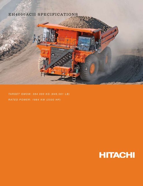 Download the Specs Brochures for the EH4000ACII. - Hitachi