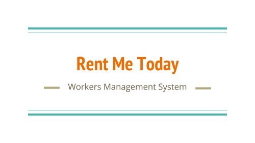 Rent Me Today - Management System