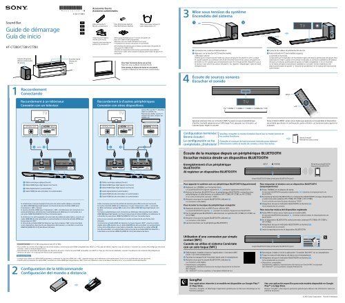 Sony HT-CT780 - HT-CT780 Guide de mise en route