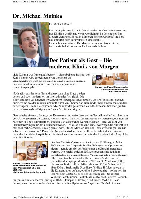 ebn24.com IMZ - Prof. Dr. Michael Mainka