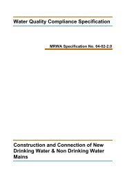 The New MRWA Edition of the WSAA Water Supply Code