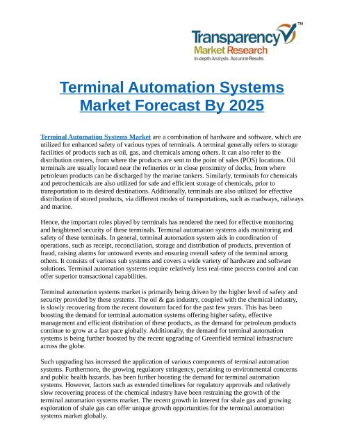 Terminal Automation Systems Market