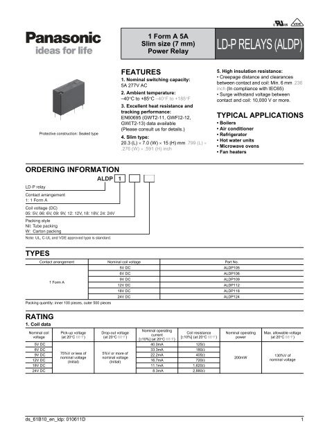 PDF data sheet - Panasonic Electric Works Europe AG