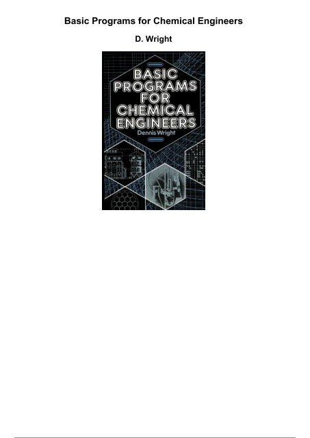 basic programs for chemical engineers