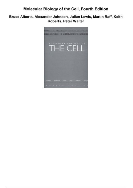 molecular biology of the cell fourth edition