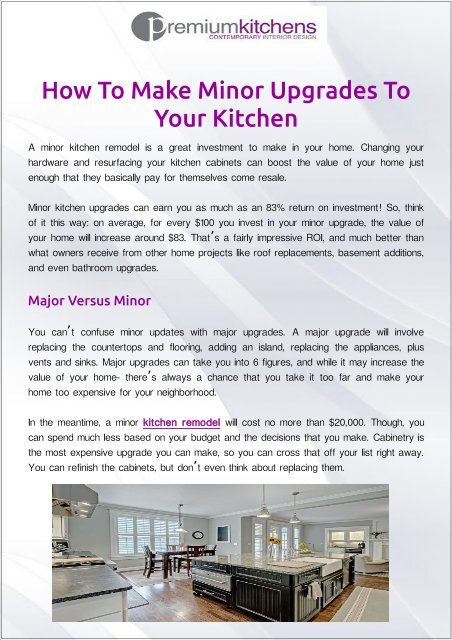How to make minor upgrades to your kitchen