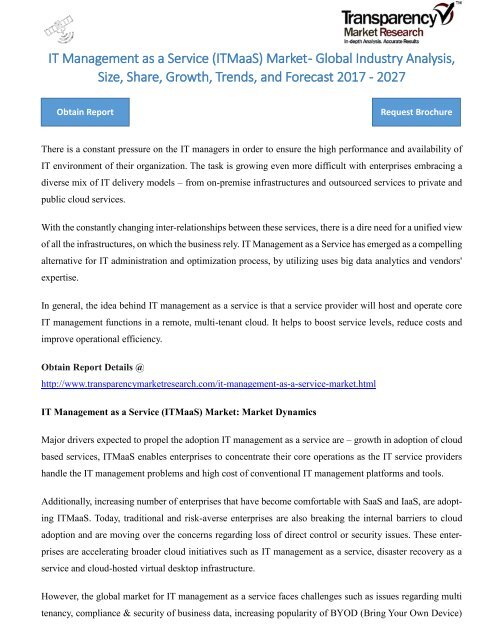 IT Management as a Service (ITMaaS) Market - Global Industry Analysis ...