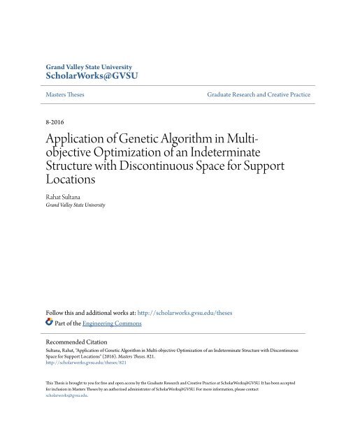 Application Of Genetic Algorithm In Multi Objective Optimization