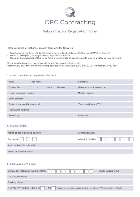 QPC ContractingForm