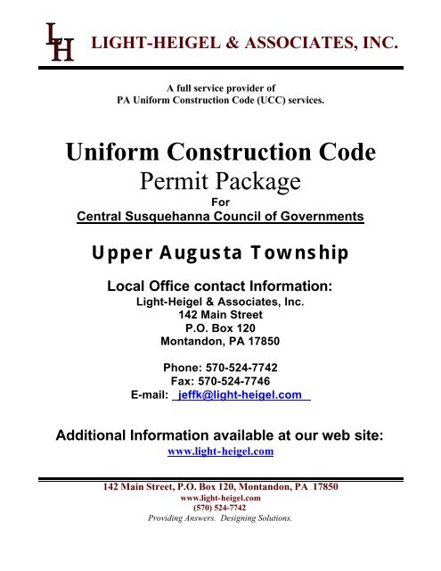 Uniform Construction Code Permit Package - Light-Heigel ...