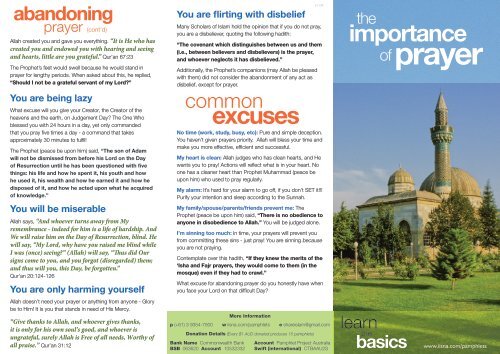 Brochure - The Importance of Prayer