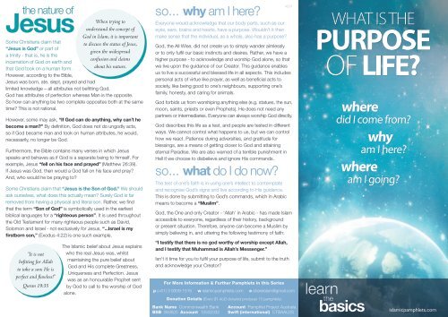 Brochure - What is the purpose of life