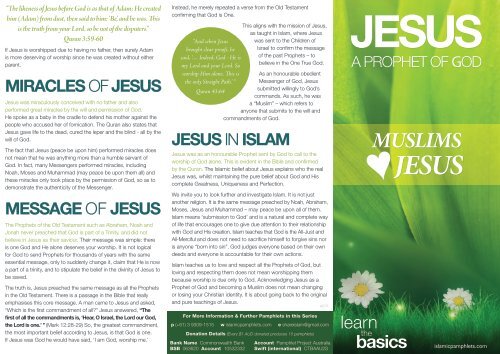 Brochure - Jesus - A Prophet of God