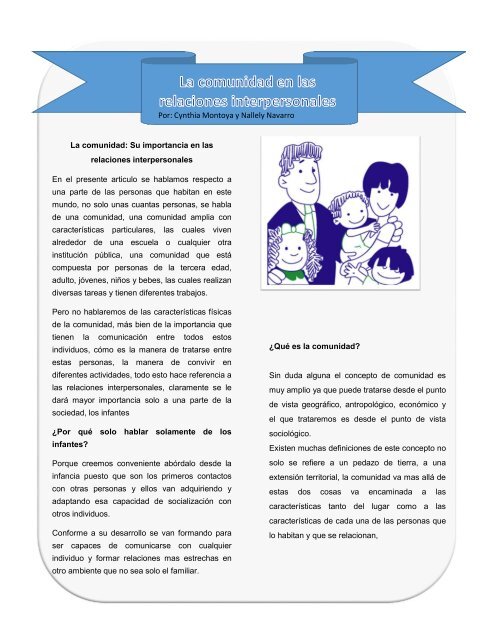 La comunidad en las relaciones interpersonales