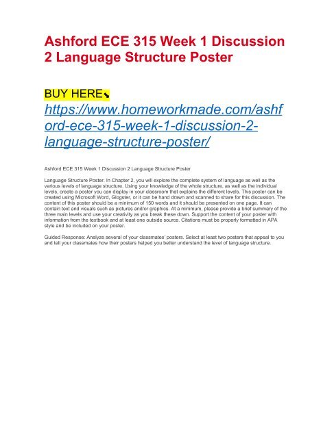 Ashford ECE 315 Week 1 Discussion 2 Language Structure Poster