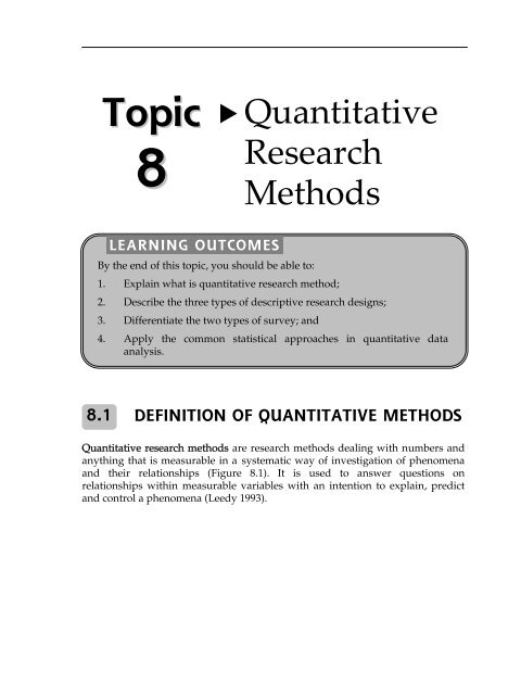 Types Of Quantitative Research Methods