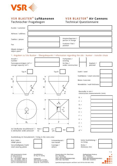 Fragebogen VSR BLASTER® Luftinjektoren - VSR Industrietechnik ...