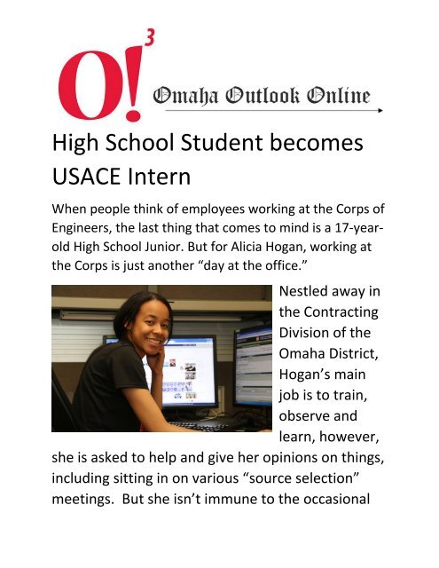 High School Student becomes USACE Intern