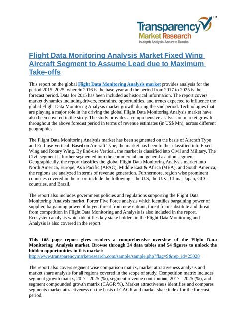 Flight Data Monitoring Analysis market Flight Data Monitoring Analysis market