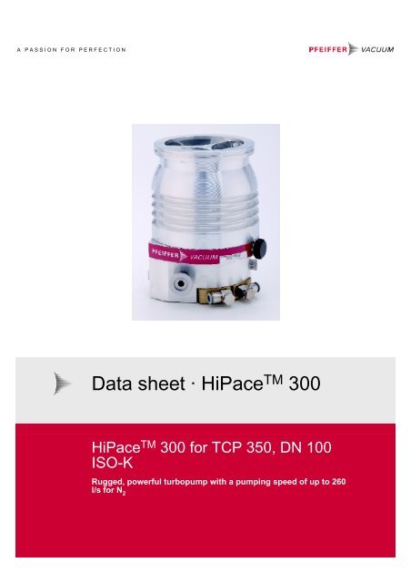 Data sheet · HiPaceTM 300 - Pfeiffer Vacuum