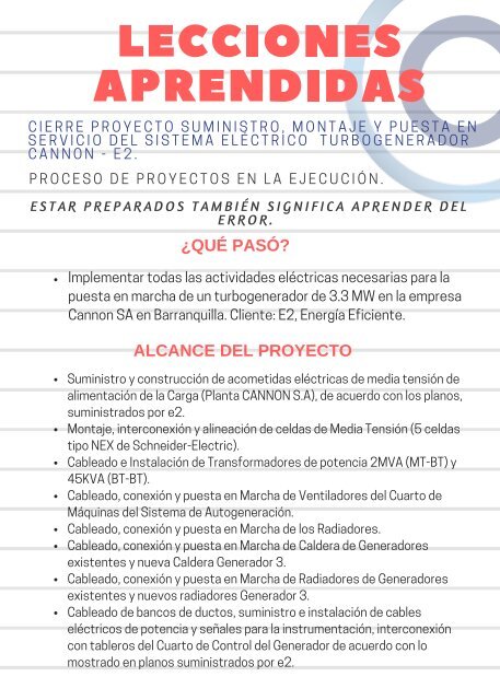 Lecciones aprendidas