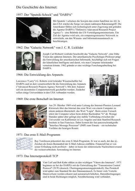 Die Geschichte des Internet - WBS-4u.de