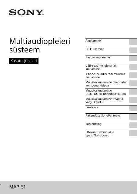 Sony MAP-S1 - MAP-S1 Consignes d’utilisation Estonien