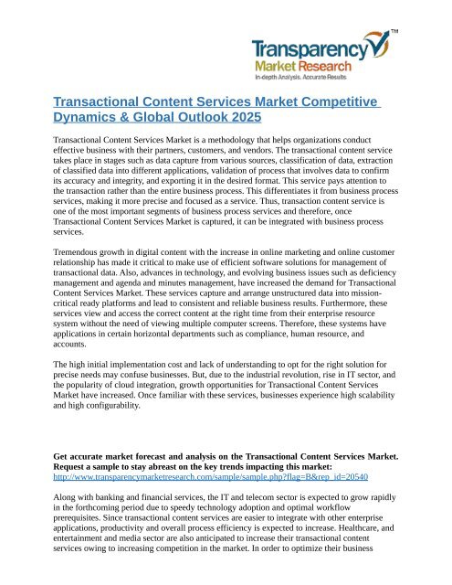 Transactional Content Services Market