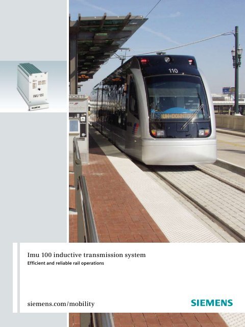 Imu 100 inductive transmission system siemens.com/mobility
