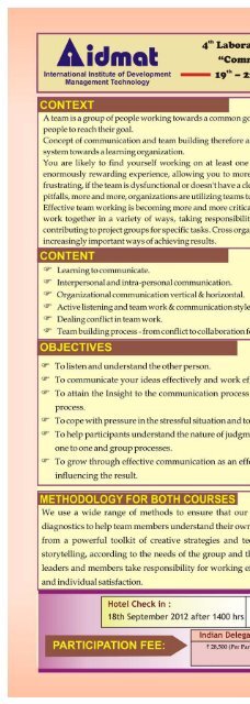 4th Laboratory for Executive Development “ Communication & Team Building”