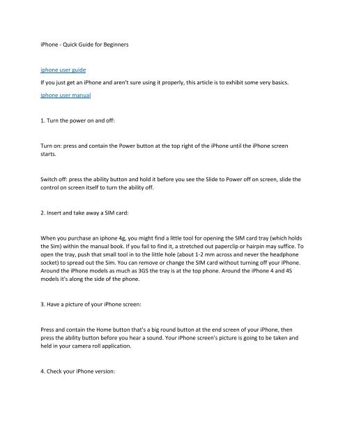 iPhone - Quick Guide for Beginners5